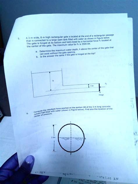 solved a 3 m wide 8 m high rectangular gate is located at the end of a