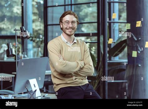 Portrait Of Successful Young It Specialist Young Engineer Programmer In