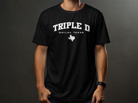 Triple D Dallas Texas T Shirt Black And White Graphic Tee Casual