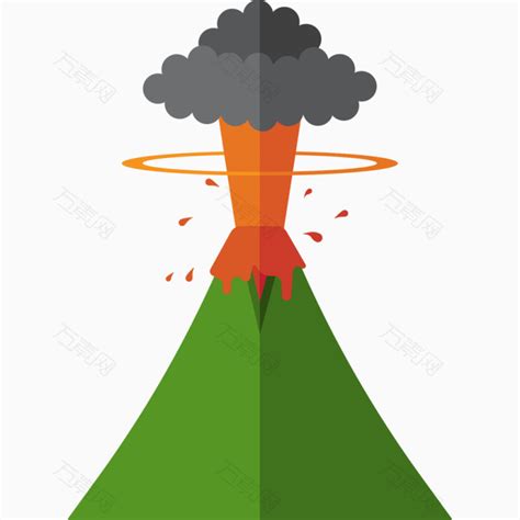 卡通火山爆发景象png元素素材图片下载 万素网