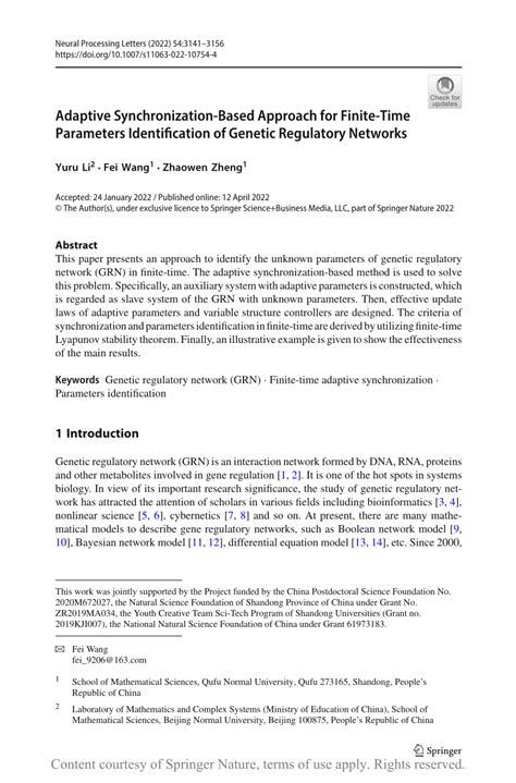Adaptive Synchronization Based Approach For Finite Time Parameters