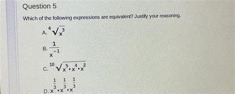 Solved Which Of The Following Expressions Are Equivalent