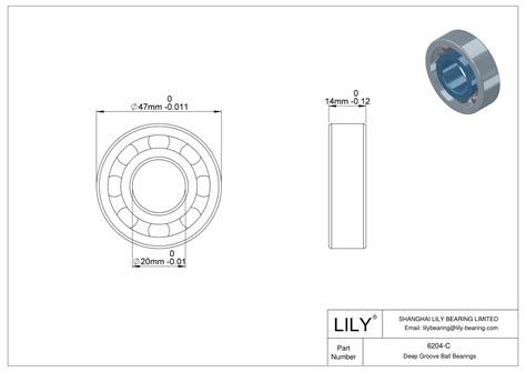 6204-C | General Deep Groove Ball Bearing - FAG | LILY Bearing