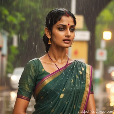 Wet Model in Indian Saree | Stable Diffusion Online