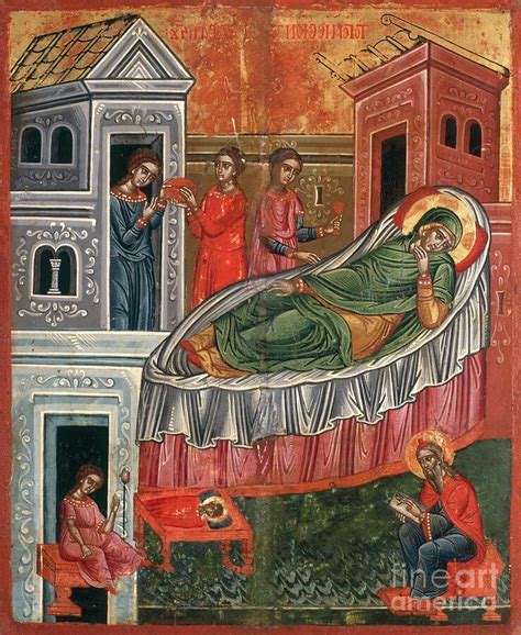 The Birth Of John The Baptist Late 17th Century Tempera On Panel