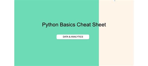 Python Cheat Sheet And Quick Reference Coursera