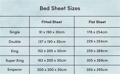 King Size Bed Sheet Sizes In Cm Free Printable Download