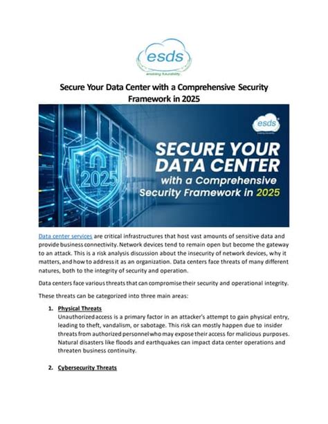 Secure Your Data Center With A Comprehensive Security Framework In 2025 Pdf