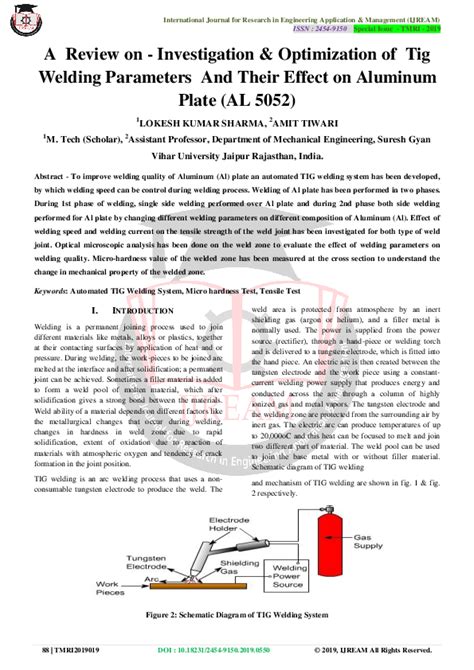 Pdf A Review On Investigation And Optimization Of Tig Welding Parameters And Their Effect On