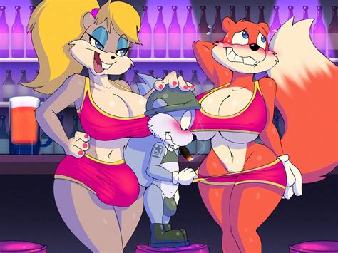 Post 4145338 Berri Conker Conkers Bad Fur Day Rule 63 Squirrel Soldier