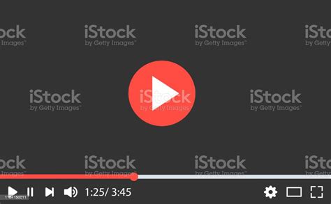 플랫 스타일의 현대 비디오 플레이어 웹 및 모바일 앱용 비디오 플레이어 인터페이스 템플릿입니다 검은색에 대한 스톡 벡터 아트 및