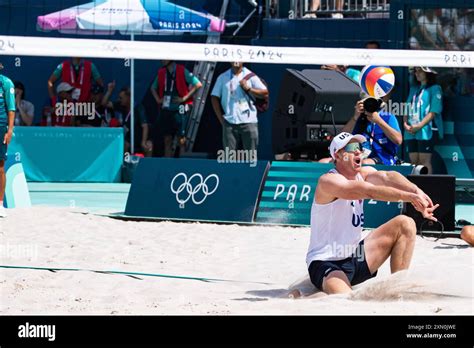 Andrew Benesh Usa Beach Volleyball Mens Preliminary Phase During The Olympic Games Paris