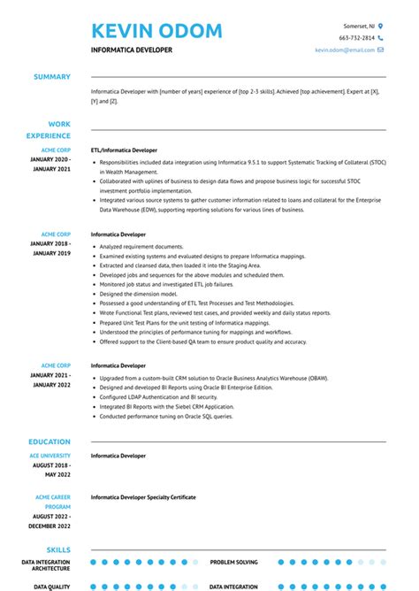 3 Informatica Developer Resume Examples And Templates