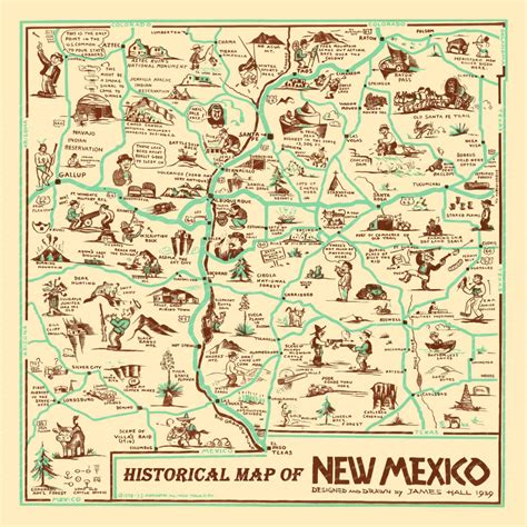 New Mexico Like Never Before 1939 Map Brings History To Life With A Laugh