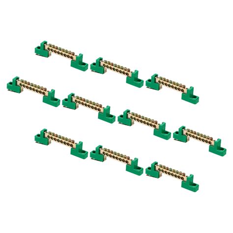 10 Pcs Ground Bus Bar Brass Terminal Grounding Bar 8 Positions Grounding Bars Block For Electric