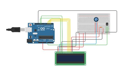 Circuit Design Lcd With Temperature Tinkercad
