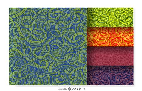 Curly Ornamental Pattern Set Vector Download