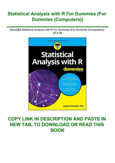 Epub Statistical Analysis With R For Dummies For Dummies Computers R A R