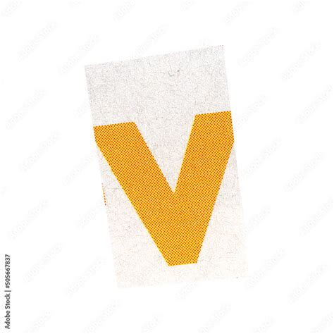 Letter V Magazine Cut Out Font Ransom Letter Isolated Collage Elements For Text Alphabet Hand
