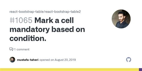 mark a cell mandatory based on condition · issue 1065 · react