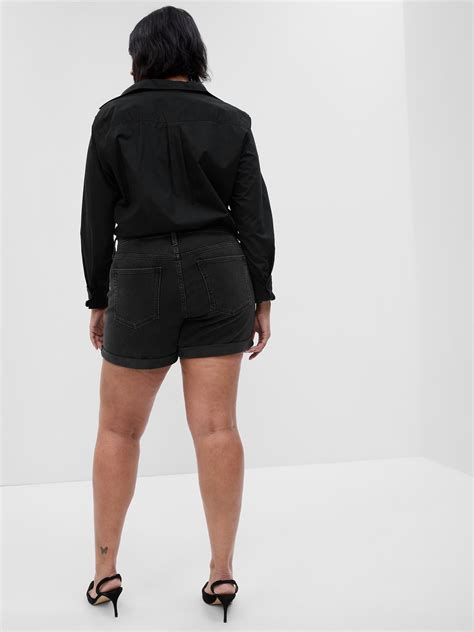 5 Mid Rise Denim Girlfriend Shorts With Washwell Gap