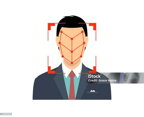 Biometrics Of A Man Face Detection Recognition And Identification Stock Illustration Download