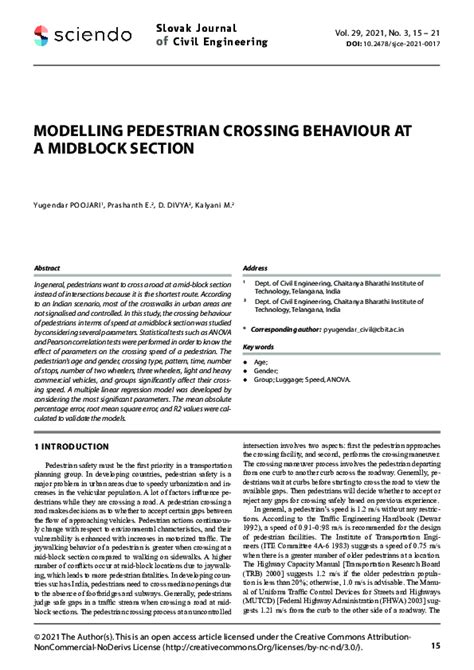 Pdf Modelling Pedestrian Crossing Behaviour At A Midblock Section