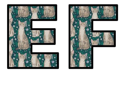 Cats Flowers Fun Lettering Set Instant Display Bulletin Board Font Title