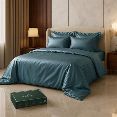 Комплект постільної білизни ліоцелл Pagoti Aura морська хвиля King Size 2 50х70 см 1361362