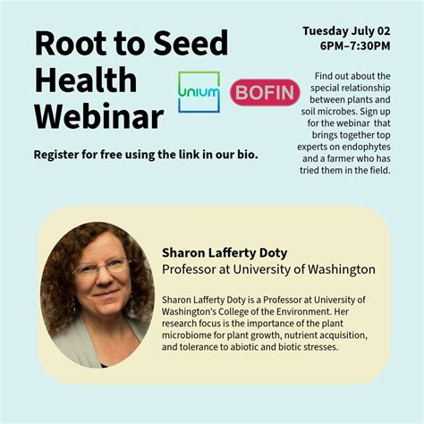 Meet The Speakers🗣️ Prof Sharon Doty Will Outline The Discovery Of Endophytes That Can Fix