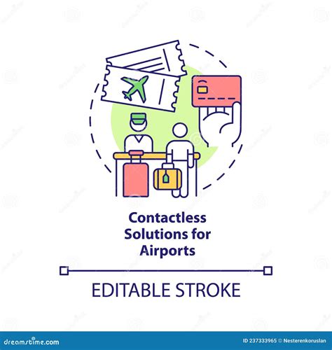 Contactless Solutions In Airports Concept Icon Stock Vector Illustration Of Solution Customer