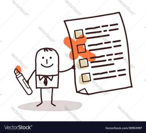 Man Checking List Royalty Free Vector Image VectorStock