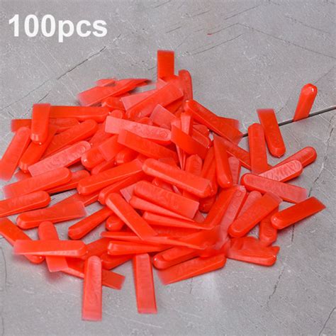 100 Pcs Tile Spacers Plastic Tile Leveling System Reusable Laying Level Wedges Red Leveler Wall