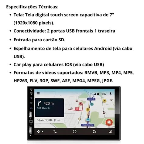 Central Multimídia Carplay Android Ford Ka Moldura Câmera Bp Pruden Auto Parts