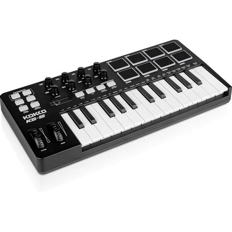 Kokko Midi Keyboard Mini Kb 25 25 Key Midi Controller With 8 Backlit Drum Pads 8knobs And