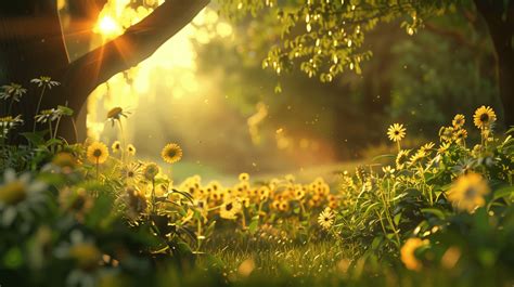 Sunny Floral Garden Rwallpapers