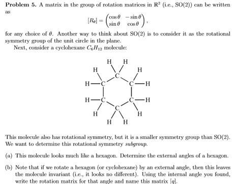 Solved Problem 5 A Matrix In The Group Of Rotation Matrices Chegg Com