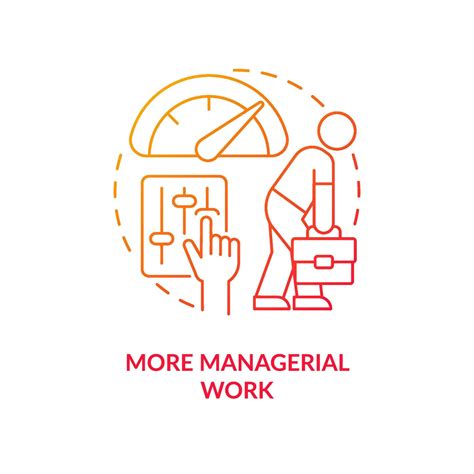 More Managerial Work Red Gradient Concept Icon Outstaffing Negative