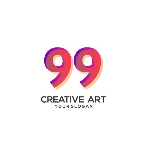 99 Number Logo Gradient Design Colorful 7578432 Vector Art At Vecteezy