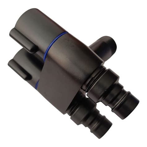 Válvula Angular Doble Salida Acero Con Doble Adaptador Negro Mate Promartpe Promart