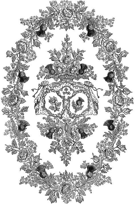 Vintage Floral Oval Cover Clipart Etc