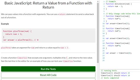 Problems With Return A Value From A Function With Return Curriculum