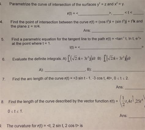 parametrize the curve of intersection of the surfaces