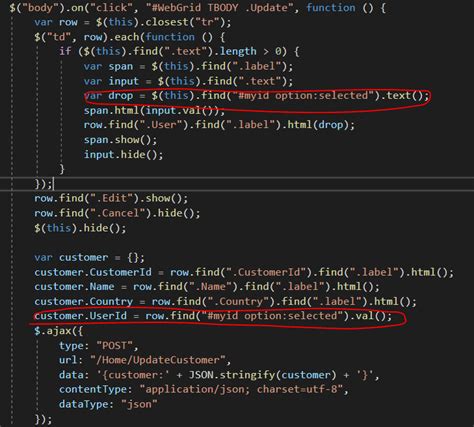 Update Dropdown Value In Database From Webgrid Microsoft Qanda