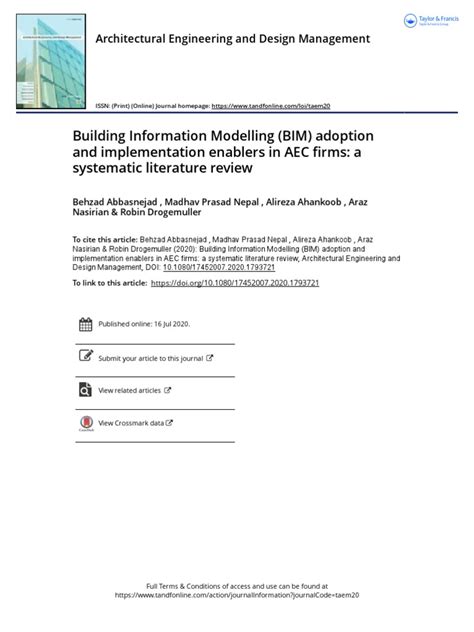 Building Information Modelling Bim Adoption And Implementation Enablers In Aec Firms A