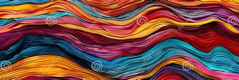 Colorful Textile Background Vivid Wave Fabric Textured Pattern Ethnic Wavy Textile Copy Space