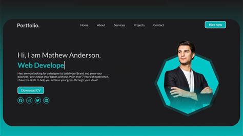 Build A Responsive Personal Portfolio Website Using Html Css And Javascript Youtube