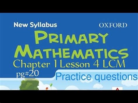 New Syllabus Primary Mathematics Book 5 | Lesson 4 LCM practice questions (a-f) - YouTube