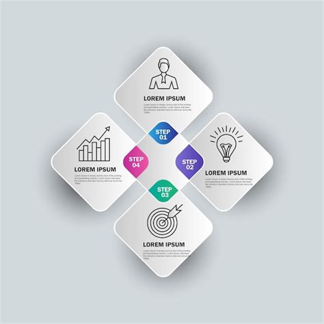 Premium Vector Round Square Business Infographic With 4 Option