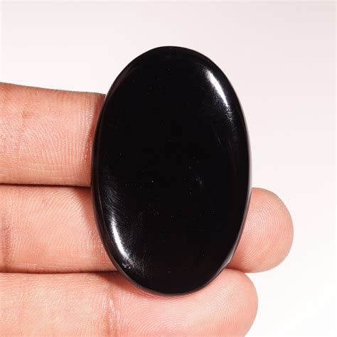Classic Top Quality Natural Black Onyx Black Onyx Oval Shape Cabochon